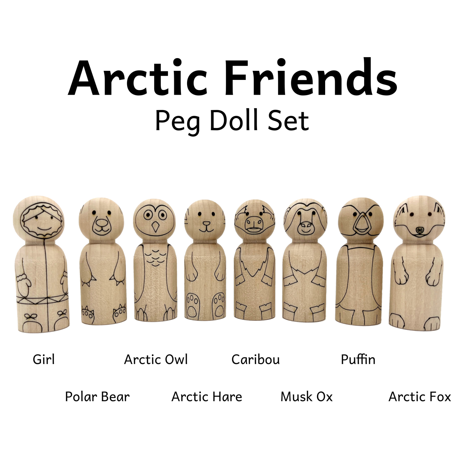 Miniature Animals Peg Doll Set - Pegsies