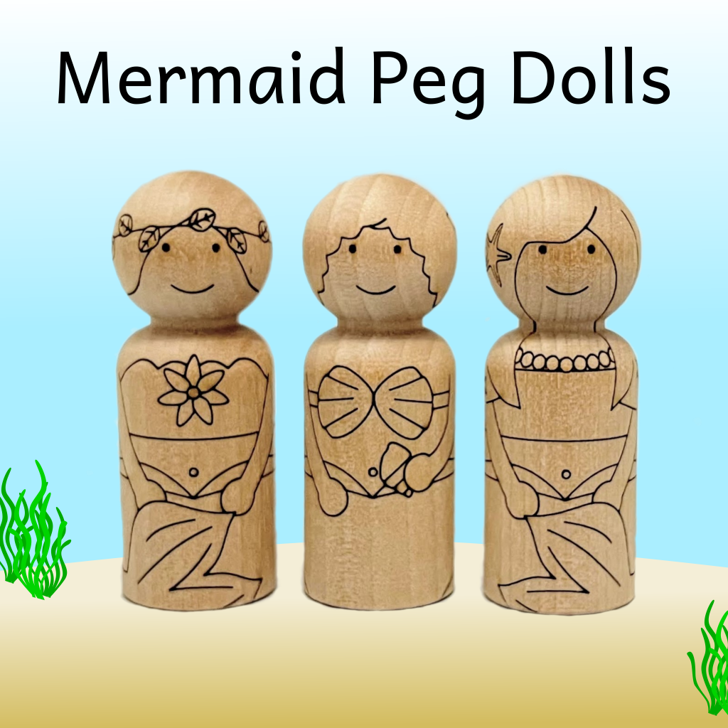 Mermaid Peg Doll Set - Pegsies