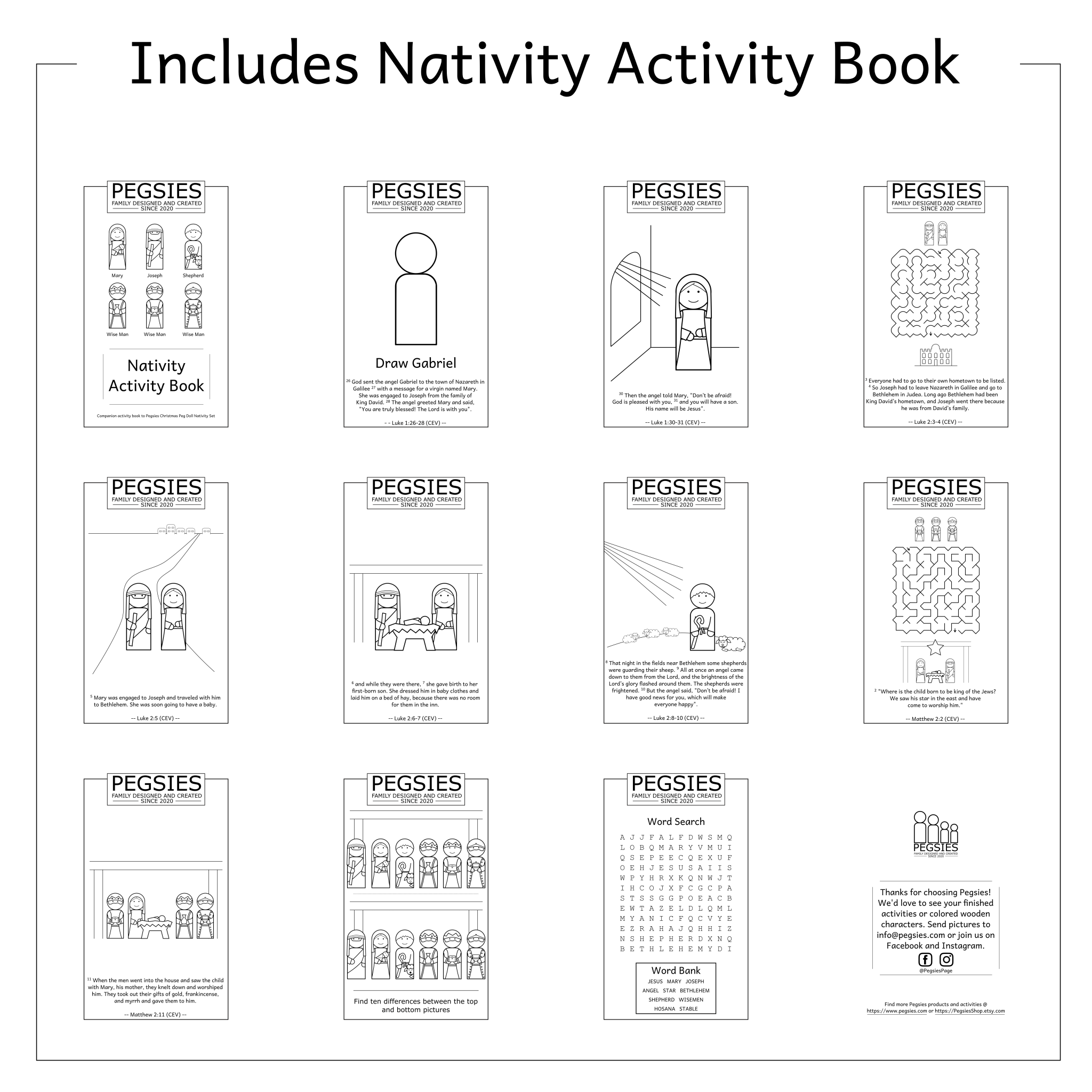 Activity Book - Nativity - Pegsies